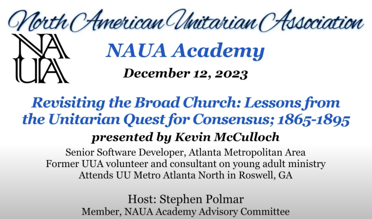 Timely Unitarian History Lesson - North American Unitarian Association